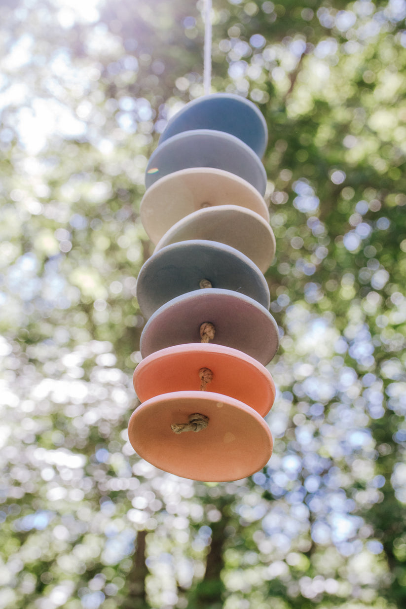 Handcrafted Ceramic Chimes - Blue / Ivory / Grey / Coral – Fettle & Fire